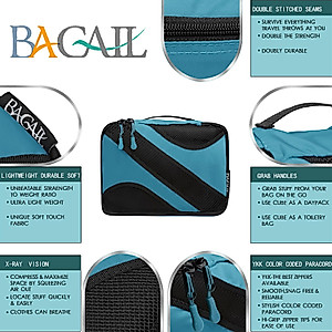 BAGAIL 6 Set Packing Cubes,Travel Luggage Packing Organizers(6Set Teal)