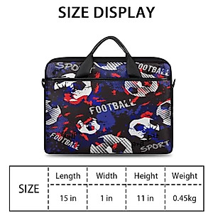Sports Football Laptop Computer Bag Waterproof Shoulder Messenger Bag 13-15 inch Durable Laptop Tote Bag with Shoulder Strap Handle Lightweight Crossbody Briefcase