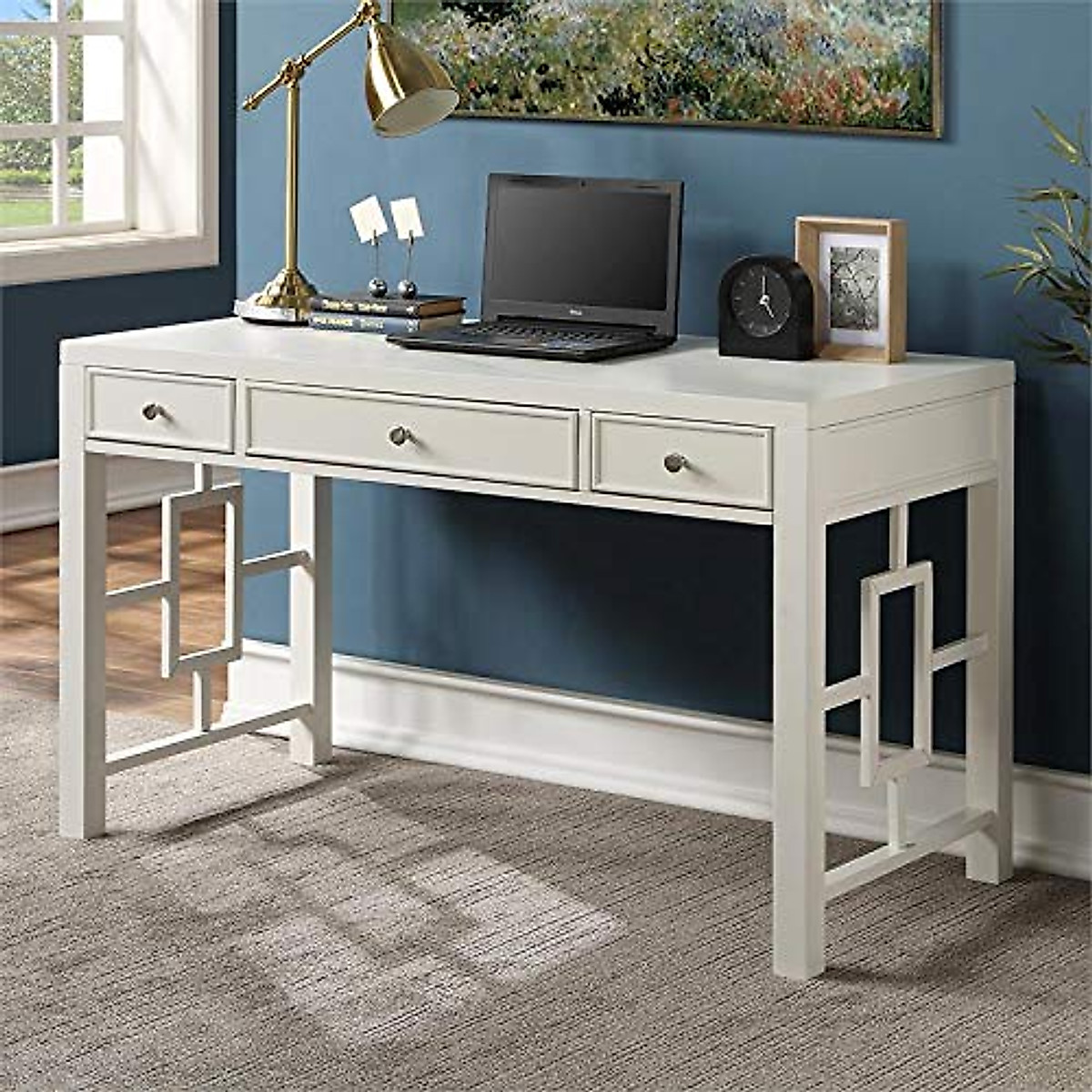 Comfort Pointe Verano 3-Drawer White Wood Desk