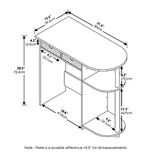 Furinno Go Green Home Laptop Notebook Computer Desk/Table with 2 Drawer Bins, French Oak Grey/Black/Black
