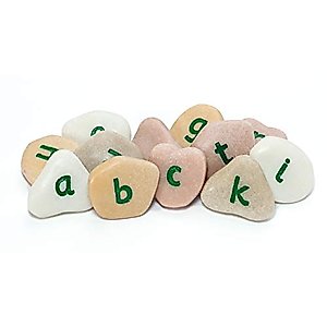 Yellow Door YD-10 Alphabet Pebbles - Lowercase, Kindergarten Grade to 3 Grade, 5" H, 3" L, 3" W