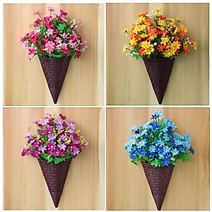 YEYSXSY Artificial Flowers Indoor Faux Silk Daisy Fake Flowers Greenery Shrubs Outdoor Plants for Hanging Planter Home Garden Wedding Porch Window Decorating 6Pcs