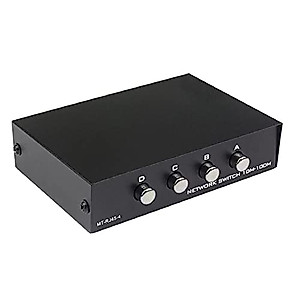 Toptekits 4 Port Way 8P8C RJ45 Network Ethernet Manual ABCD Sharing Switch Box,4 Ports Network Switch Splitter Selector Hub 4-in 1-Out or 1-in 4-Out