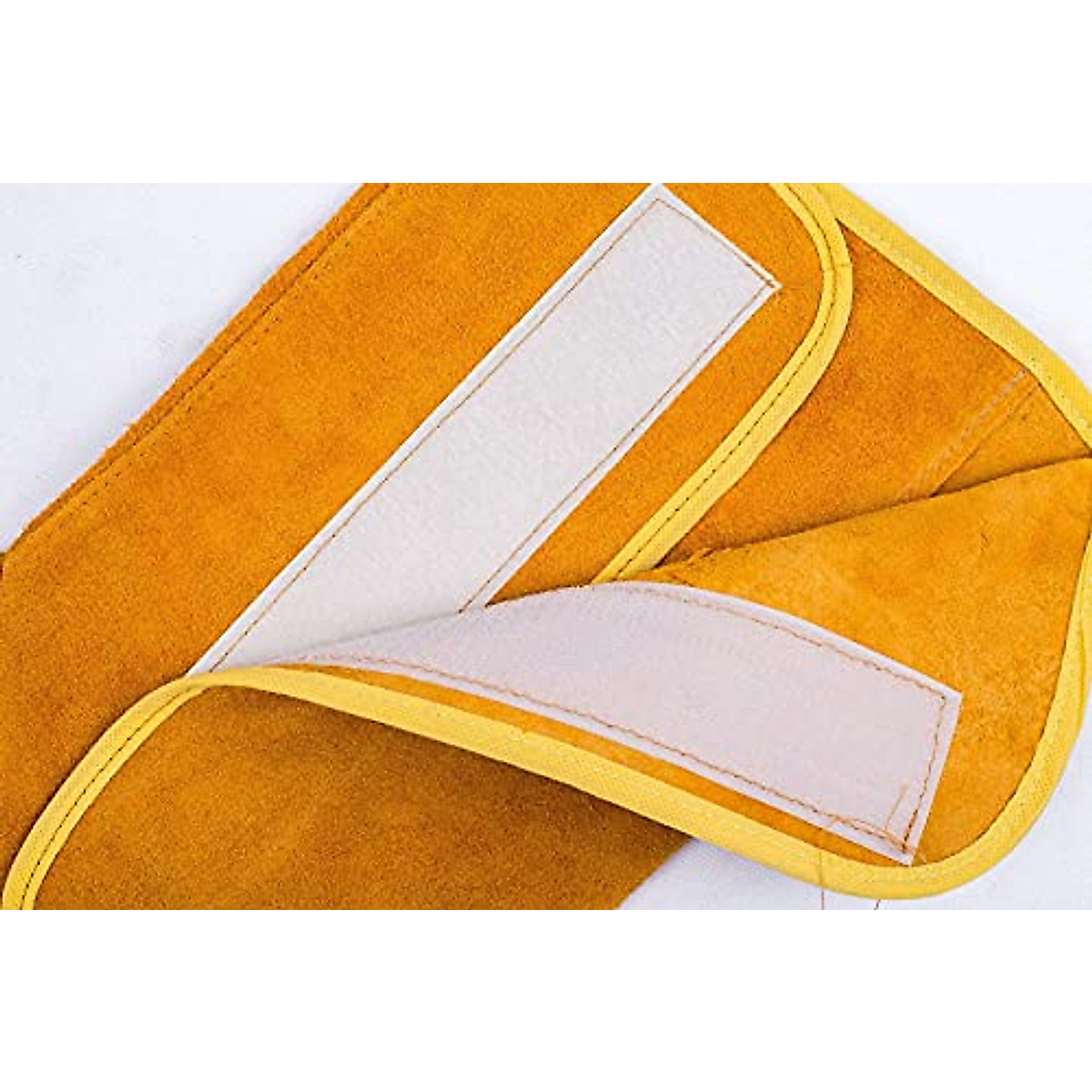 Leather Welding Spats, Fire Resistant Welding Boot & Shoes Covers, Heat and Abrasion Resistant Welder Working Protective Foot Covers, Welding Safety Shoes Protectors, Welding Gaiters (Yellow)