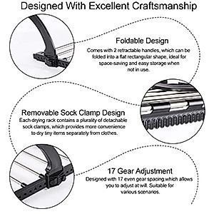 Clothes Airer, Balcony Drying Rack Stainless Steel Clothes Dryer Folding Shoes Rack Laundry Holder Hanging Laundry Rack Clothes Radiator Airer with Multiple Adjustment Hook for Clothes