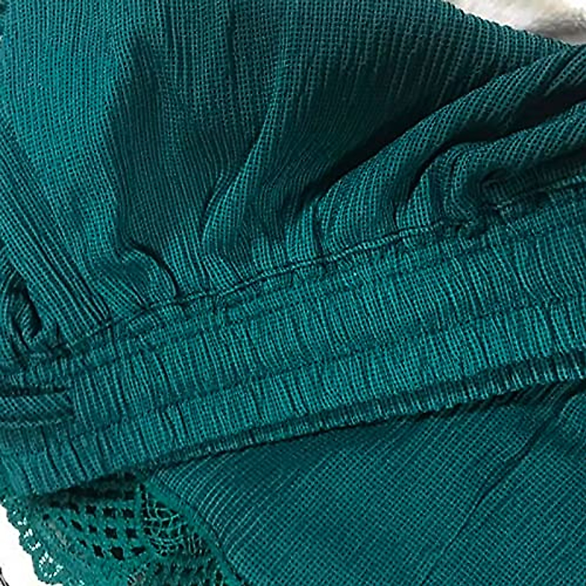 2pcs Beach Hots for Women, Womens Comfy Drawstring Mid Waisted Shorts Linen Blend Lightweight Summer Shorts with Lace Green