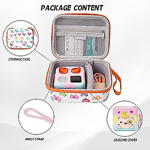 MGZNMTY Travel Storage Case and Multicolor Silicone Cover for Yoto Mini Player - Kids Audio & Music Player, Yoto Player Cards and Charging Cables