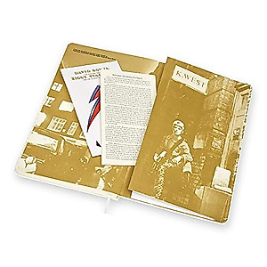 Moleskine Limited Edition David Bowie Notebook, Hard Cover, Large (5" x 8.25") Ruled/Lined, White, 240 Pages
