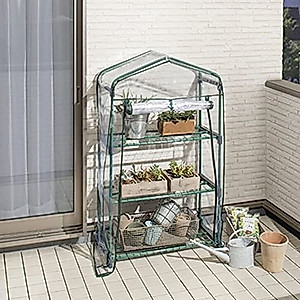 MAHFEI Greenhouse, Walk-in Garden Plastic Insulation Shed 2/3/4/5 Layer Insulation Shed Antifreeze Bracket Waterproof and Easy to Clean for Balconies, Gardens (Color : Green, Size : 69x49x126cm)