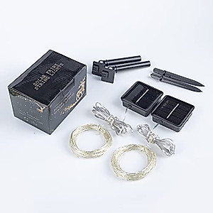 Hopolon Halloween Solar String Lights Outdoor, 2 Pack Each 33FT 100 LEDs Solar Powered Fairy Lights with 8 Modes for Indoor Outdoor Patio Yard Trees Christmas Wedding Party-Purple