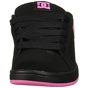 DC Unisex-Child Court Graffik Low Top Skate Shoe Sneaker, Black/Pink, 2 M M US Big Kid