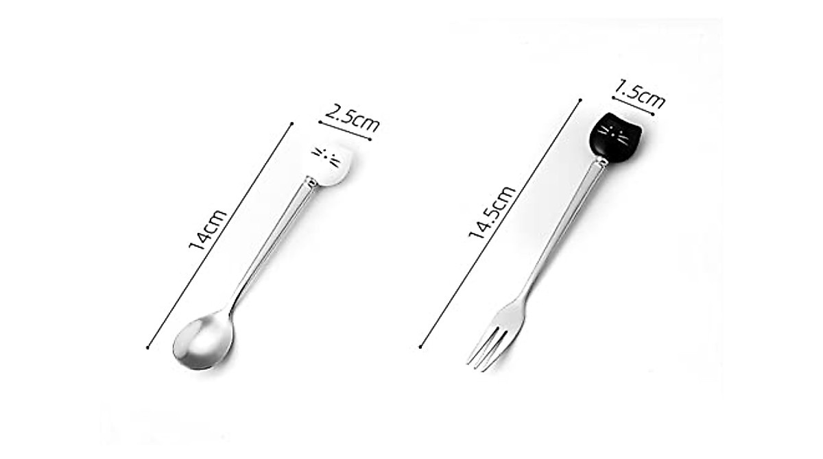 Cute Cat Coffee Spoon & Fork Set for Cat Lovers