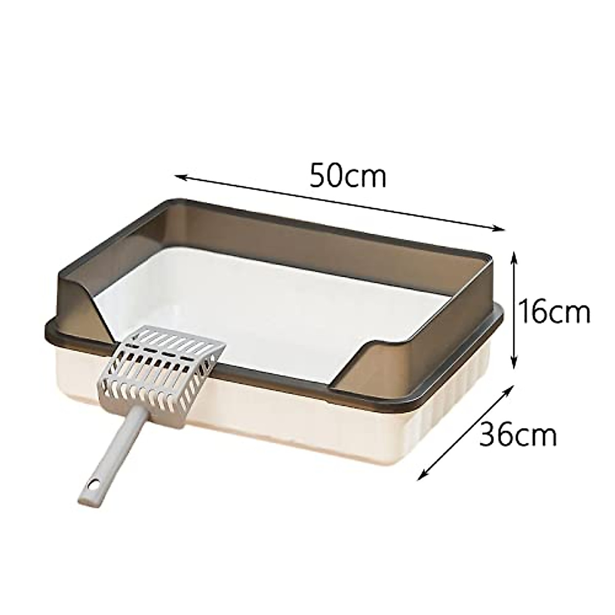 Baoblaze Pet Litter Tray Potty Toilet Litter Pan Detachable Frame Container Splashproof Cats Litter Box for Small Medium Cats, Rabbit, Bunny, Kitten, Gray Black