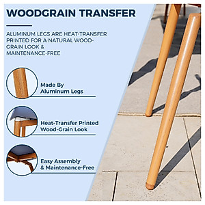 Grand patio Outdoor Dining Chairs Set of 4 Indoor Outdoor Modern Recycled Plastic Dining Chair, Rust Free Frame, Woodgrain Legs, Whale Modeling Design for Kitchen, Dining (Blue)