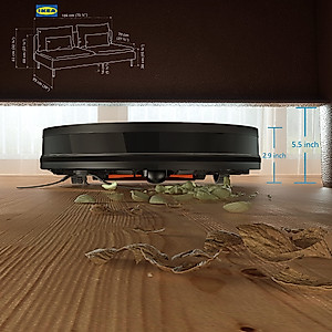 coowa Robot Vacuum RoboV101, Alexa Connected Robot Vacuum Cleaner with Visual Navigation&Smart Mapping, Self-Charging Robotic Vacuums 2000Pa Suction, Boost Intellect Perfect for Carpet, Pet Hair.