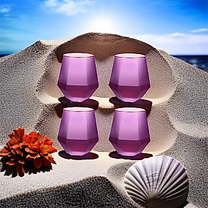 HUHUXIAOWU Matte Whiskey Glasses, Elegant Hexagon Gold Edge Plated Wine Glasses Cocktails Tumblers for Bourbon, Scotch Whisky, Cocktails, Cognac Set of 2 -Purple_10oz