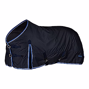 HORZE Glasgow Heavy Weight Waterproof Winter Turnout Horse Blanket (350g Fill) - Dark Blue - 78 in