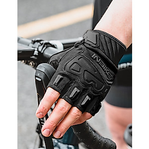 INBIKE Cycling Bike Gloves Padded Half Finger Bicycle Gloves Shock-Absorbing Anti-Slip Breathable MTB Road Biking Gloves for Men/Women