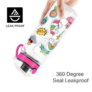 Home Tune 23oz DIY Sticker Water Bottle, Design Your Own Water Bottle for Girls & Boys - BPA Free, Chug lid, Fun DIY Arts and Crafts Activity, Cute Stickers for Girls & Boys - Red