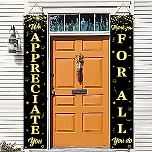 LOONELO Appreciate Thank You Porch Banner, We Appreciate You Porch Sign, Thanks for All You Do Banner Sign Party Decorations for Congrats Grad National Nurses Day Happy Retirement