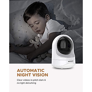 muson WiFi Home Camera for Baby/Pet/Nanny 1080P HD Indoor Wireless Surveillance Camera with Motion Detection, Night Vision, Two-Way Audio, Compatible with Alexa, Compatible with Smartphones, White