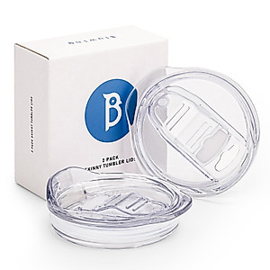 Bluwing 20 oz Skinny Tumbler Lids 2 Pack Tumbler Replacement Lids Spill Proof Sliding Seal Covers, BPA Free
