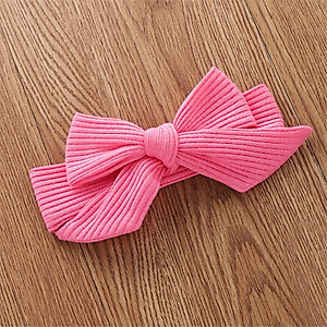 Dimoybabe Toddler Baby Girl Summer Clothes Knit Cotton Outfits Infant Short Set Sleeve Ruffle Ribbed Clothing Watermelon Red 2-3T 100CM