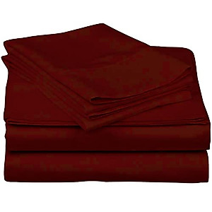 BedFantasy 6 Piece Luxury Bedding Sheet Set Full Size 10 Deep Pocket Bed Sheets 100% Egyptian Cotton, 1000 Thread Count (Burgundy)