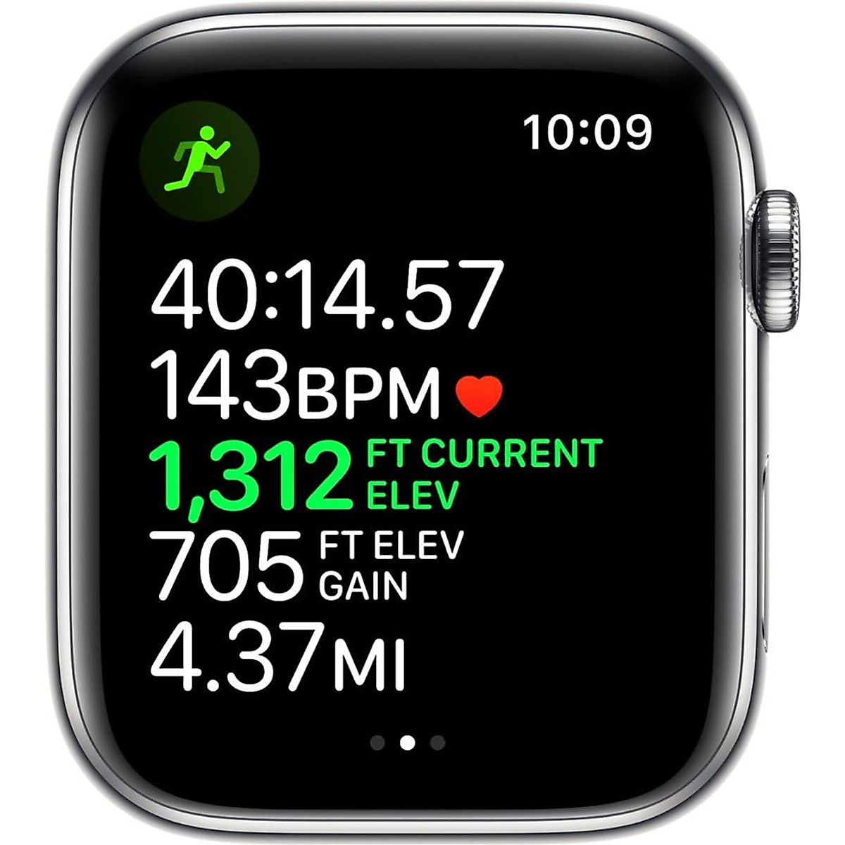 Apple Watch Series 4 (GPS + Cellular, 44MM) - Stainless Steel Case with White Sport Band (Renewed)