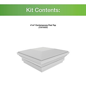 Barrette Outdoor Living 73019233 Contemporary Top Vinyl Rail Post Cap, White