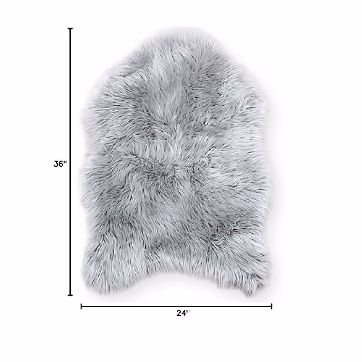 Teppich Wölkchen Faux Fur Rug | Sheep Skin Throw Rug | Washable Fluffy Area Rug, Fuzzy Shag Rug for The Living Room, Bedroom, Nursery Decor I Gray - 2x3ft Sheepskin