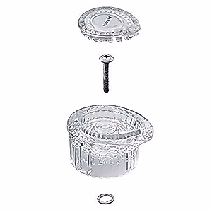 Moen Chateau Collection Replacement Escutcheon for One-Handle Tub and Shower Faucets with PosiTemp One Tub and Shower Replacement Handle Kit, White and Chrome Knob Insert