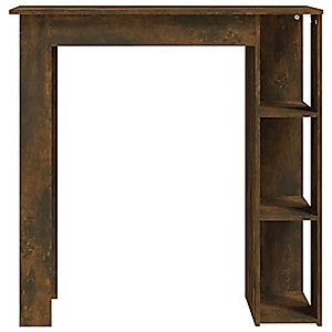 VanTook Pub Bar Table Kitchen Counter Buffet Table, 40.2 Inch Dining Table with 3 Open Shelf, Modern Cocktail Table for Bar, Cafe, Office, Kitchen, Living Room, Smoked Oak