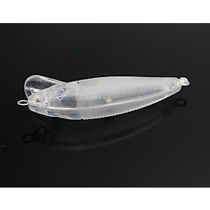 HTHYLURE 10PCS Unpainted Lure Blanks 3.74g 5.7cm with 5mm Free Fishing Eye Crankbait Baits Simulation Blank Body Clear Hard Baits Trout Salmon Minnow Lure Popper Lures Topwater Freshwater 5mm 8043