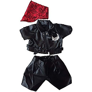 Easy Rider Biker Outfit Teddy Bear Clothes Fits Most 14" - 18" Build-a-bear and Make Your Own Stuffed Animals