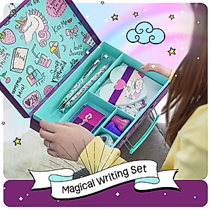 Unicorn Stationery Set for Kids - Unicorn Gifts for Girls Ages 6, 7, 8, 9, 10-12 Year Old Age - Stationary Letter Writing Art Kit - Best Girl Birthday Gift - Preteen Craft Toys, Christmas Presents