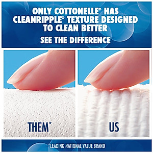 Cottonelle CleanCare Family Roll Toilet Paper (Pack of 36 Rolls), Bath Tissue, Ultra Soft Toilet Paper Rolls with Clean Ripple Texture, Sewer and Septic Safe