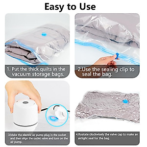 Electric Pump for Vacuum Bags, Vacuum Storage Bags Pump for Compression Clothing, Quilts, Portable Vacuum Pump Fits Most Vacuum Seal Bag (Storage Bag Not Included)