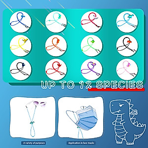 Weewooday 12 Pieces Kids Eyeglass Strap for Glasses Adjustable Cartoon Dinosaur Glasses Lanyard Stretchy Anti-slip Sunglasses Cord Eye Glasses String Strap for Boys Girls Adult