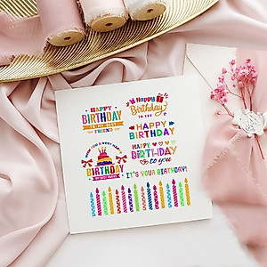 PH PandaHall Happy Birthday Pattern Clear Stamps, Transparent Rubber Stamps Words Candles Banner for DIY Scrapbooking Stamps Birthday Card Making Decoration Paper Photo Card Album Crafting