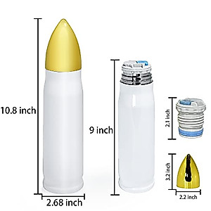 AGH Sublimation Bullet Tumblers Blanks 17oz Stainless Steel DIY Tumbler Thermos Water Bottle, Double Wall Vacuum Insulated Water Bottles with Leak-proof Lid, Outdoor Travel Mug Flasks Cups