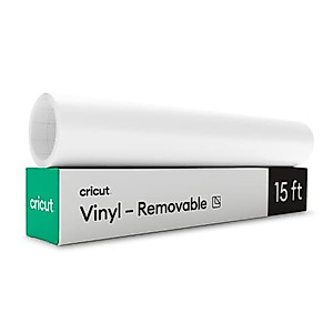 Cricut Premium Removable Vinyl (12 in × 15 ft), No-Residue Easy Removal up to 2 Years, Perfect for Indoor-Outdoor DIY Projects & Removable Decals, Compatible with Cricut Machines, White