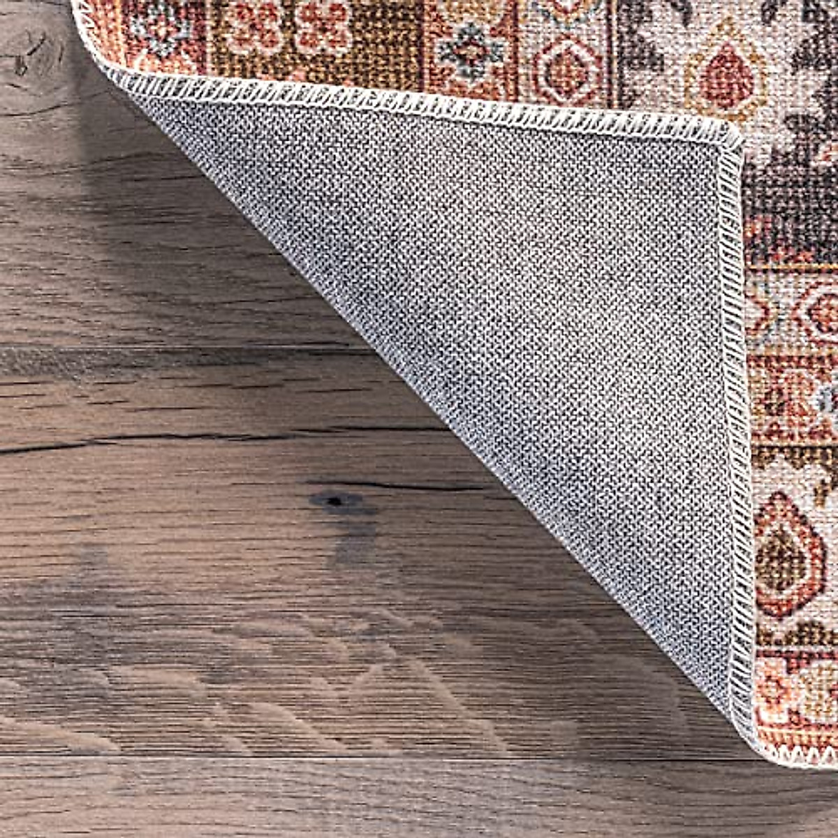 nuLOOM Cathie Persian Floral Machine Washable Area Rug, 8' x 10', Beige