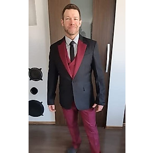 Big and Tall Mens Tuxedo Suits Slim Fit 3 Piece Formal Skinny Wedding Tux Ginger