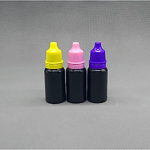 Snadulor 60pcs 5ml empty black plastic squeezable dropper bottle with protective cap,eye drop bottle(Black Cap)