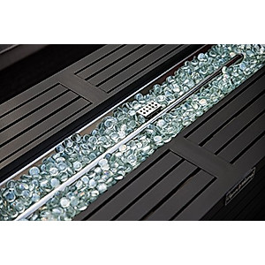 Legacy Heating 57 Inch Propane Fire Pit Table, 50000BTU Outdoor Gas Fire Pit, 2 in 1 Rectangular Firepit Extruded Aluminum w/ Lid, Glass Beads, ETL Certified for Gatherings on Garden Backyard, Mocha.