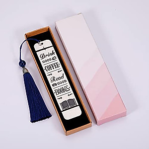 Bookmark for Women Men Coffee & Books Gift Bookmark for Book Coffee Lovers Birthday Christmas Book Mark Gifts for Friends Family Son Daughter Graduation Holiday Stocking Stuffers Present for Him Her