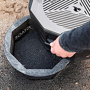 Patented Bonfire Fire Pit with Stainless Barbecue Grill and Portable Carrying Storage Bag, Smoke-Free Firepit Bowl for Wood Pellet with Stand for Outdoor Campfire Flame or BBQ on Patio Garden Backyard