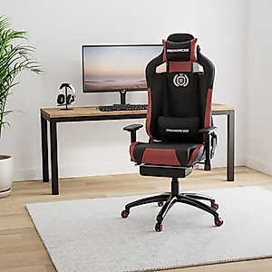 walsport Reclining Gaming Chair with Footrest High Back Computer Chair Back Support Office Chair Ergonomic Video Game Chairs for Teens Gtracing Gaming Chair (Black-Red)