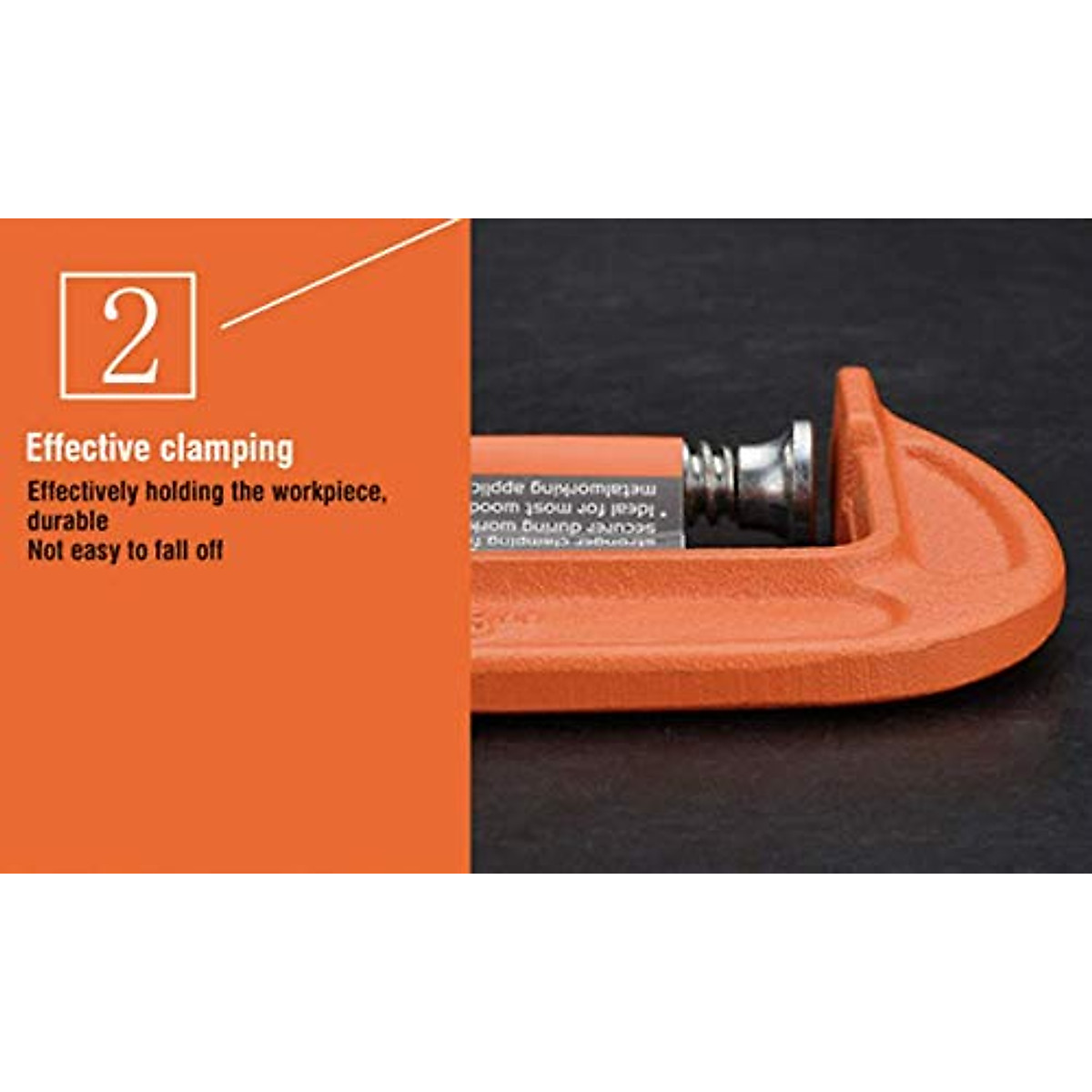 Edward Tools Heavy Duty Steel 8" C Clamp - Iron Alloy - Versatile Clamp for Brake, parts assembly, fastening, welding, woodwork, metal work, auto - T rotary handle - Thicker Screw